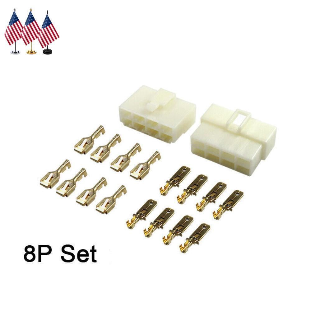5 Sets 6.3mm 8P Automotive Electrical Wire Connector Male Female Cable ...