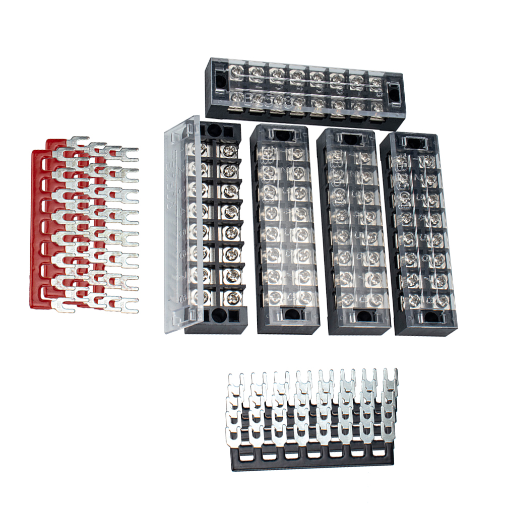 5 Sets 8P Dual Row Screw Terminal Strip Blocks 25A 8 Positions ...