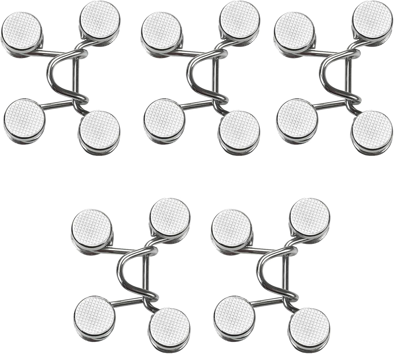 5 Sets Adjustable Silver Waistband Tightener Buttons – Reusable Round ...