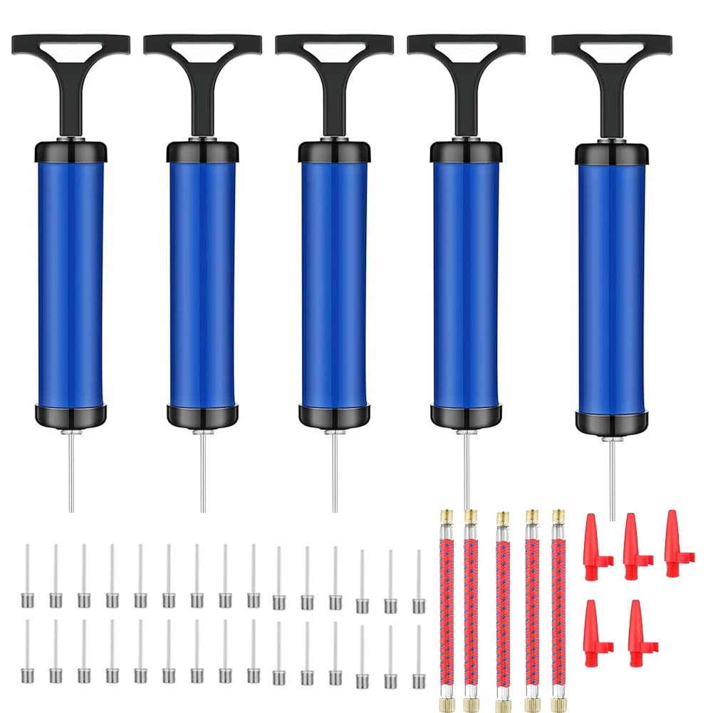 5 Sets Ball Pumps for Sports Balls, Portable Hand Pump with 6 Needles 1 ...