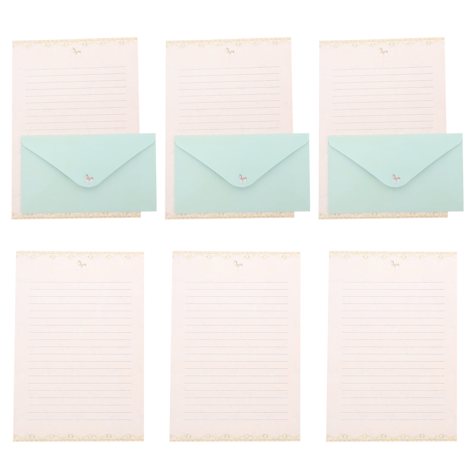 5 Sets Beautiful Small Fresh Flowers and Cute Animals Envelope A5 ...