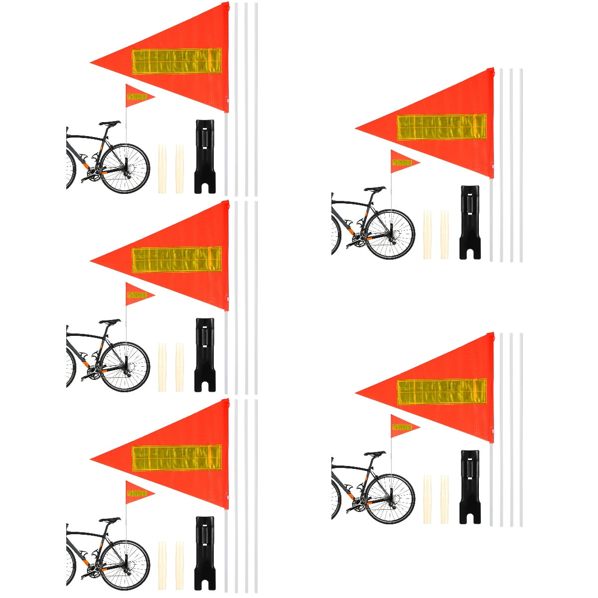 5 Sets Bike Flags With Pole For Safety Outdoor Reflective Bicycle Fill Child - Walmart.com