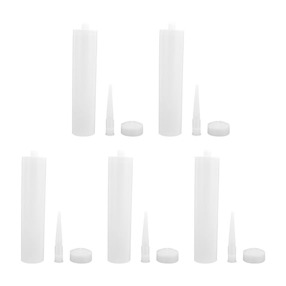 5 Sets Caulk Tube 300ml PC Caulking Sealant Squeeze Nozzle Plug Kit for ...