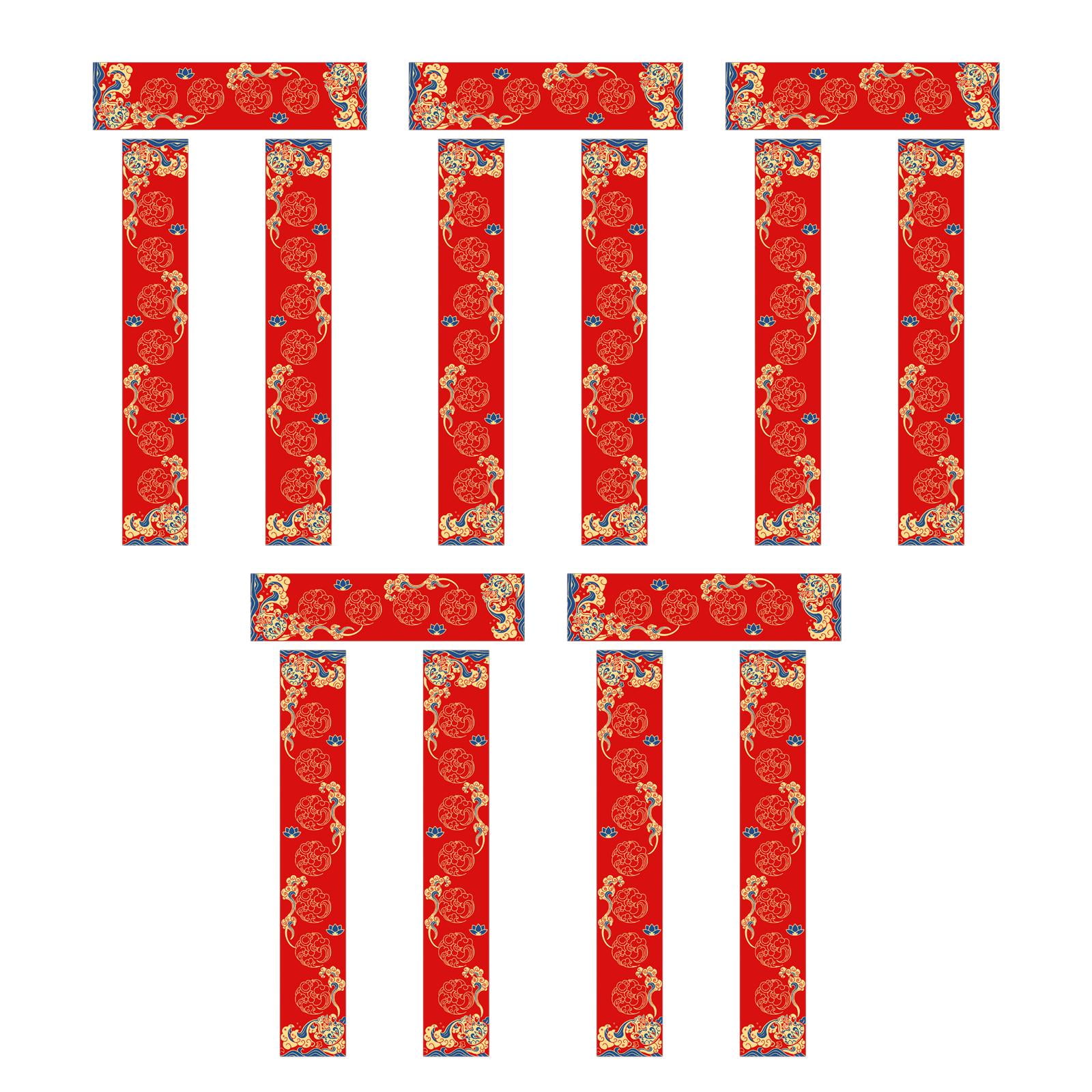 5 Sets Chunlian Scrolls Red Xuan Paper Creative Blessings Personalized ...