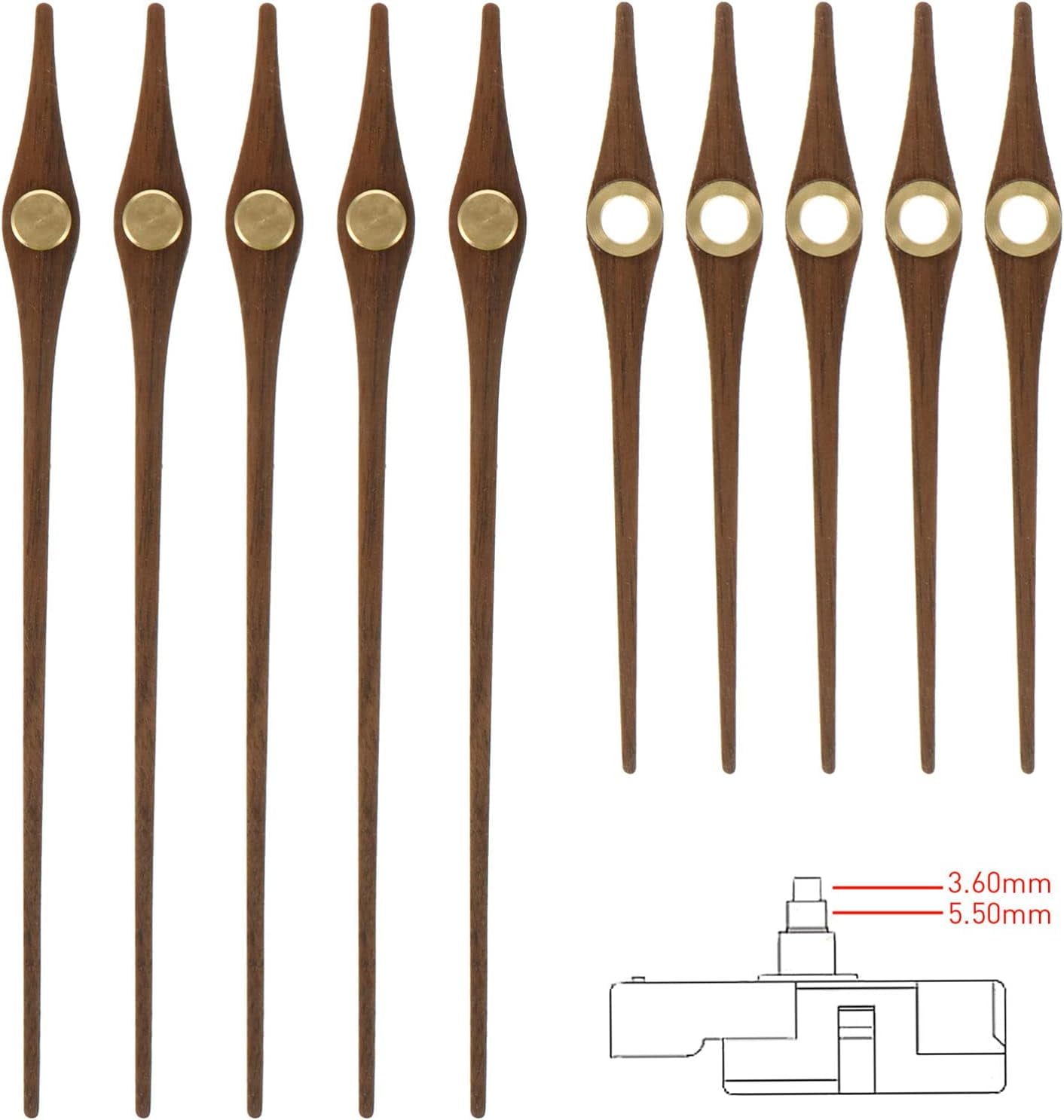 5 Sets Clock Hands Wooden DIY Clock Movement Mechanism Clock Kit Clock ...