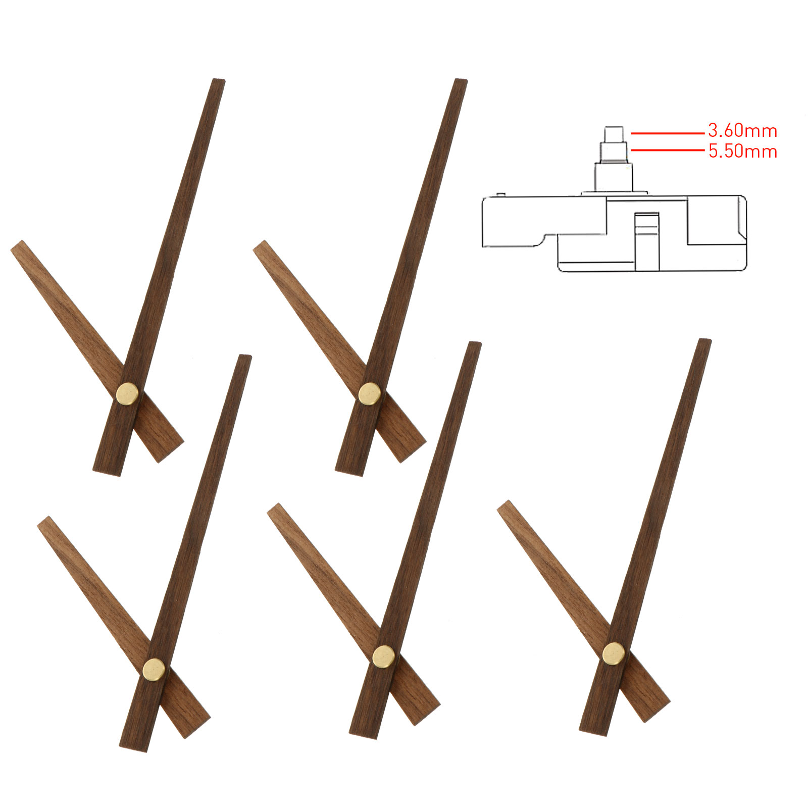 5 Sets Clock Wood Pointer Clock Needle DIY Clock Pointer Clock Hand ...