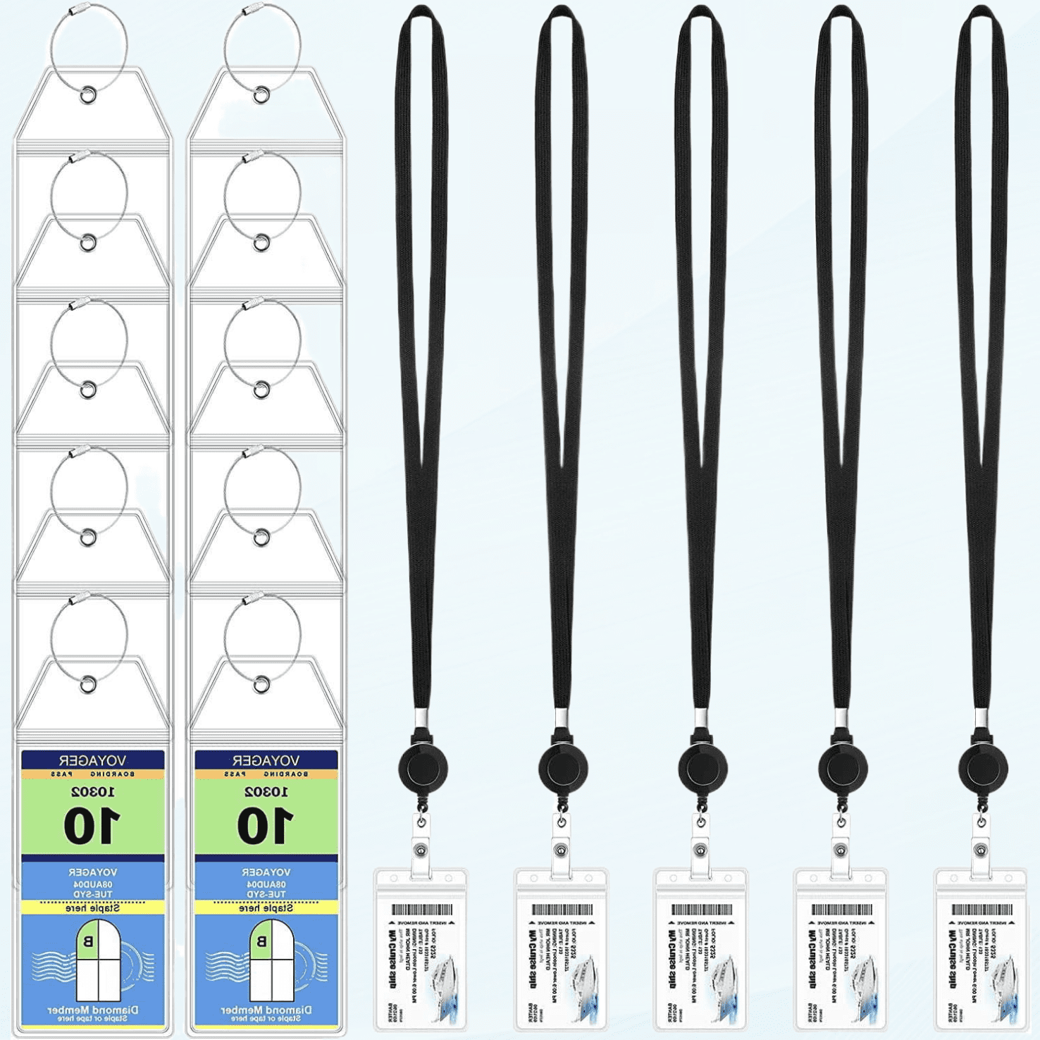 5 Sets Cruise Lanyards, Retractable Carnival Cruise Lanyard with 10 ...
