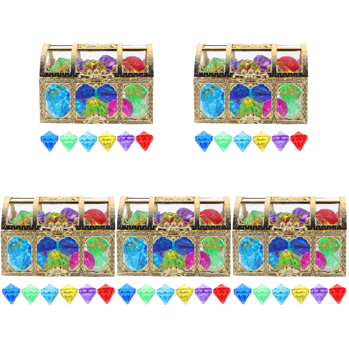 5 Sets Crystal Box Treasure Chest The Beautiful Kids Arts and Crafts ...