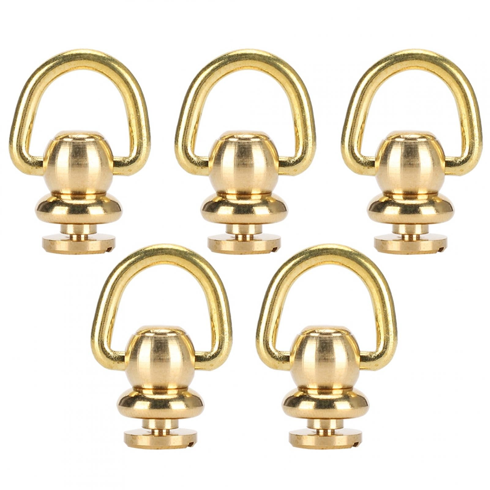 5 Sets D Ring Rivets Brass Nail Chicago Stud Screw Leather Craft ...
