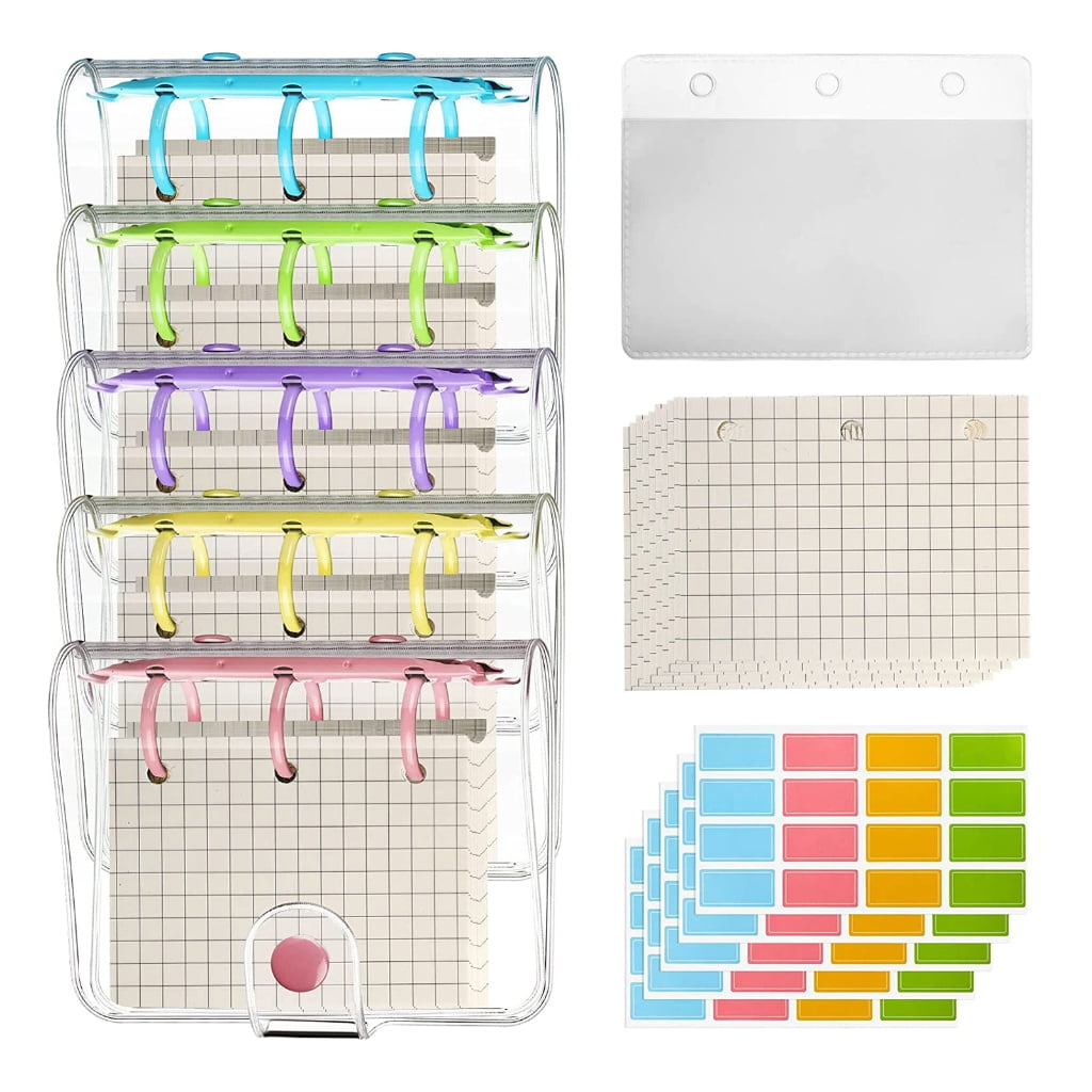 5 Sets DIY Small Loose Leaf Notebook with Mini 3 Rings PVC Binder ...