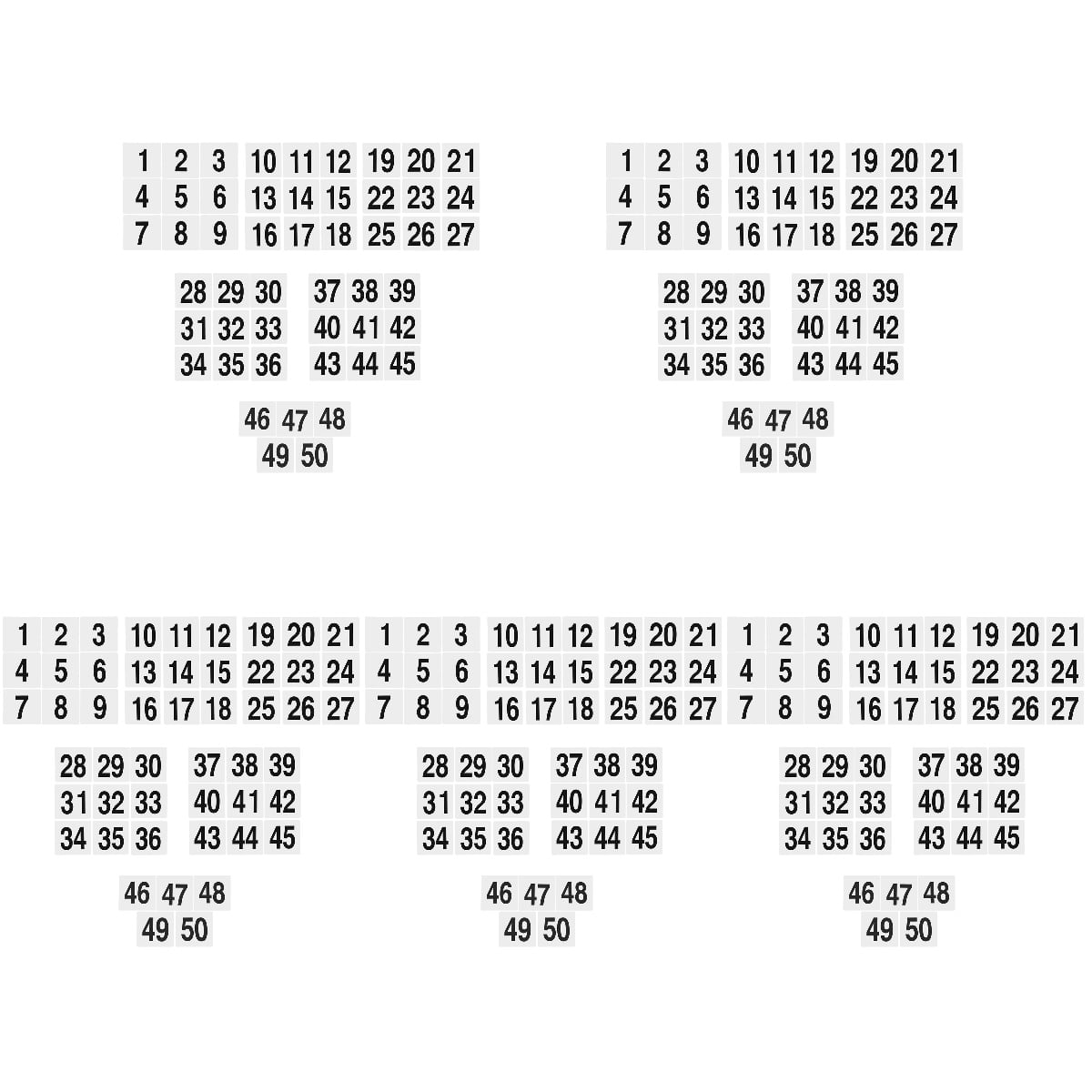5 Sets Digital Seat Card Numbers Table Holders Wedding Decorations ...