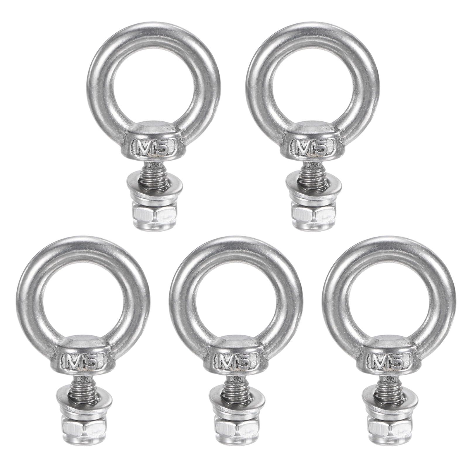 5-Sets Eye Bolts with Nuts, M5x12mm 304 Stainless Steel Lifting ...