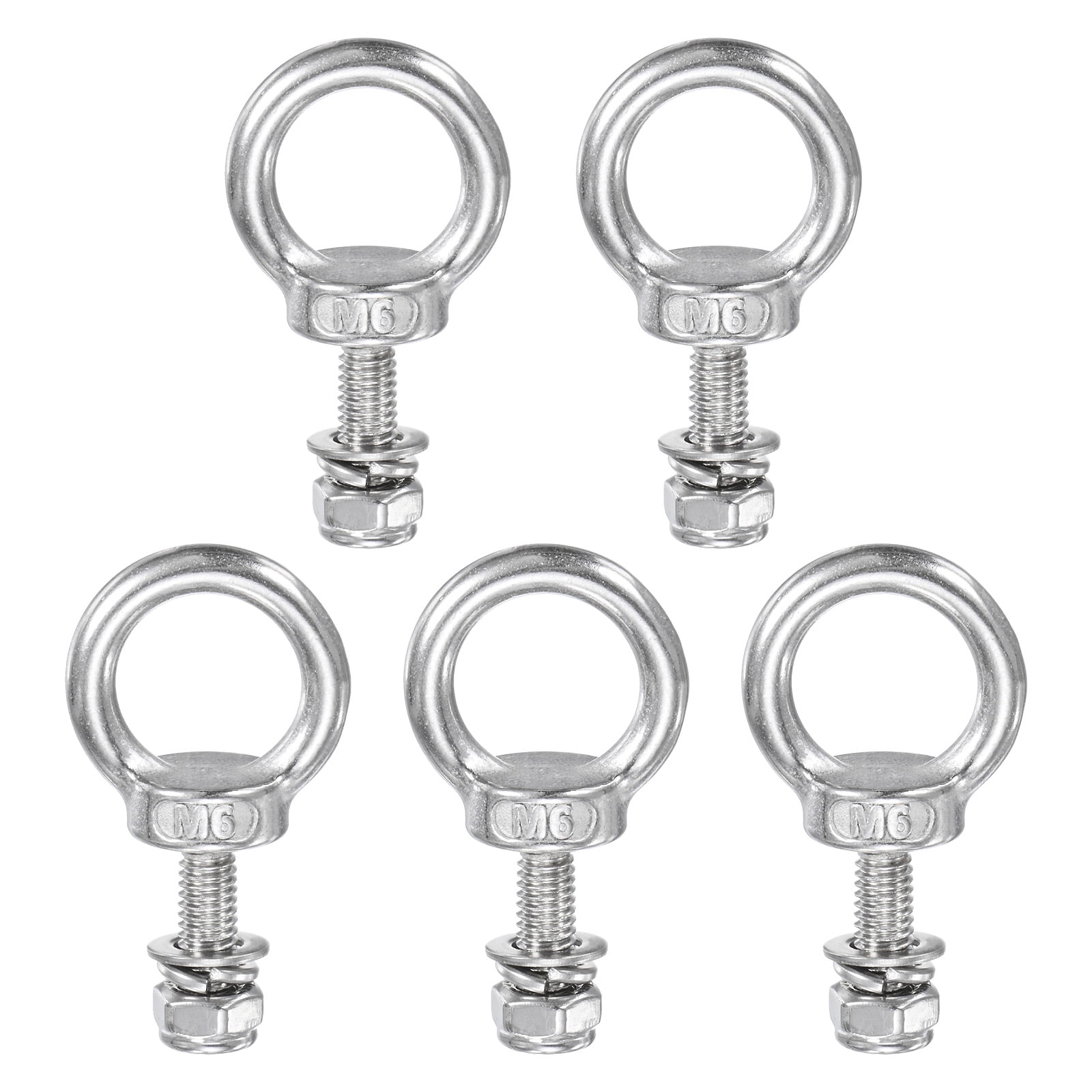 5-Sets Eye Bolts with Nuts, M6x20mm 304 Stainless Steel Lifting ...