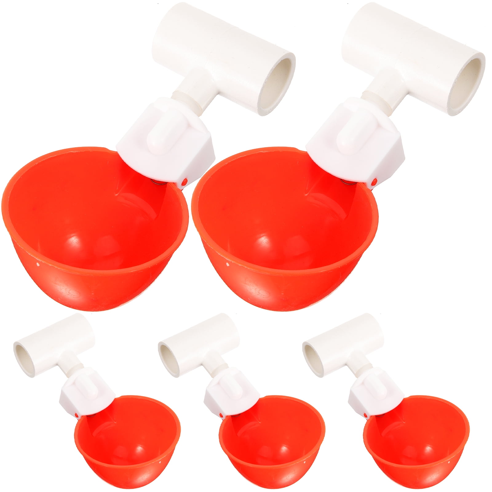 5 Sets Feeder Drinking Glasses Water Chicken Cup Plastic Dispenser ...