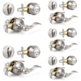 5 Sets of Front Exterior Door Knob Set with Single Cylinder Deadbolts ...