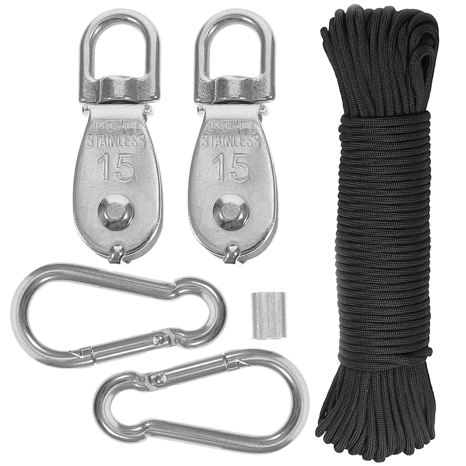 5 Sets Hooks Carabiner Rope Pulley System Block Small - Walmart.com