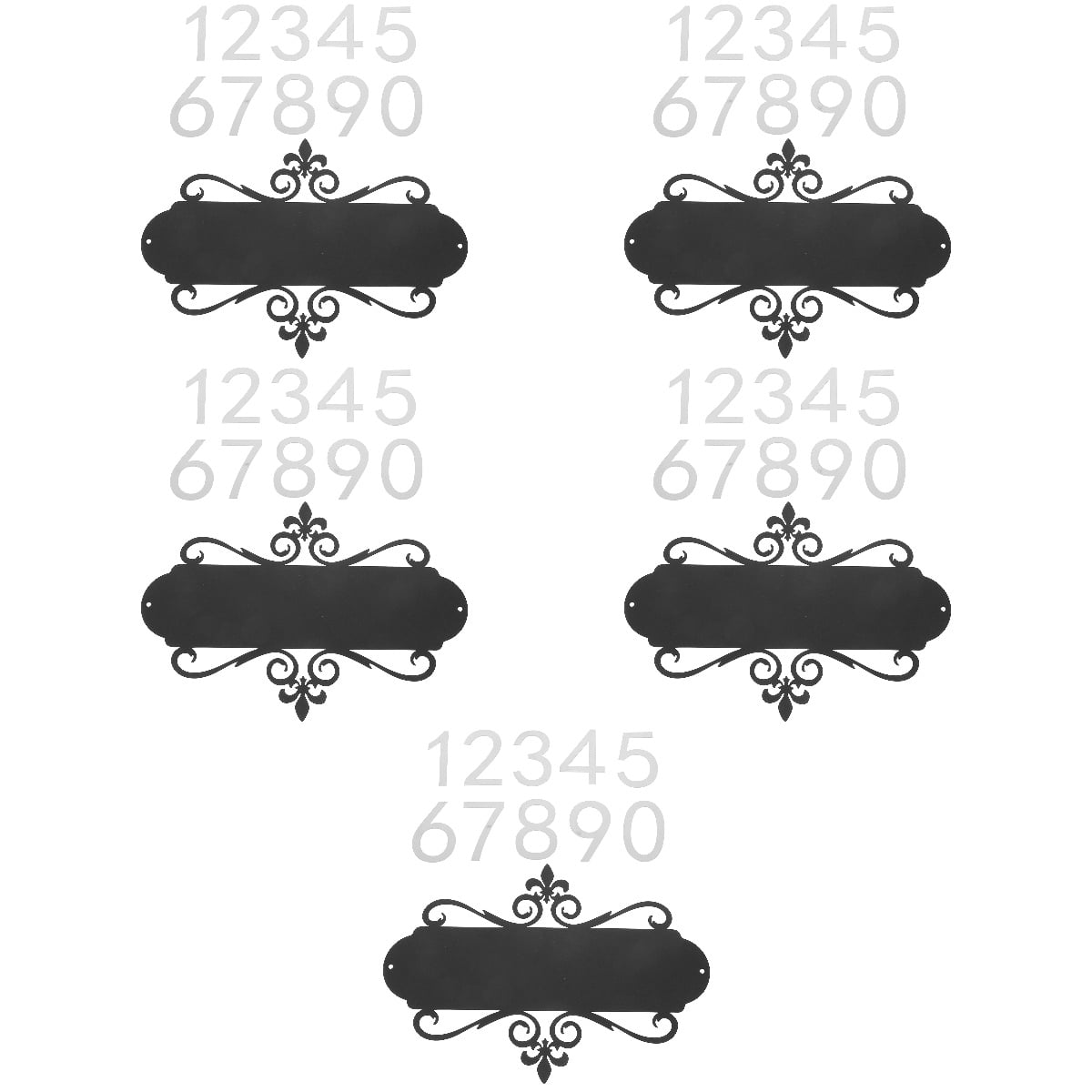 5 Sets House Number Plate Numbers Plaques Door Road Office Black ...
