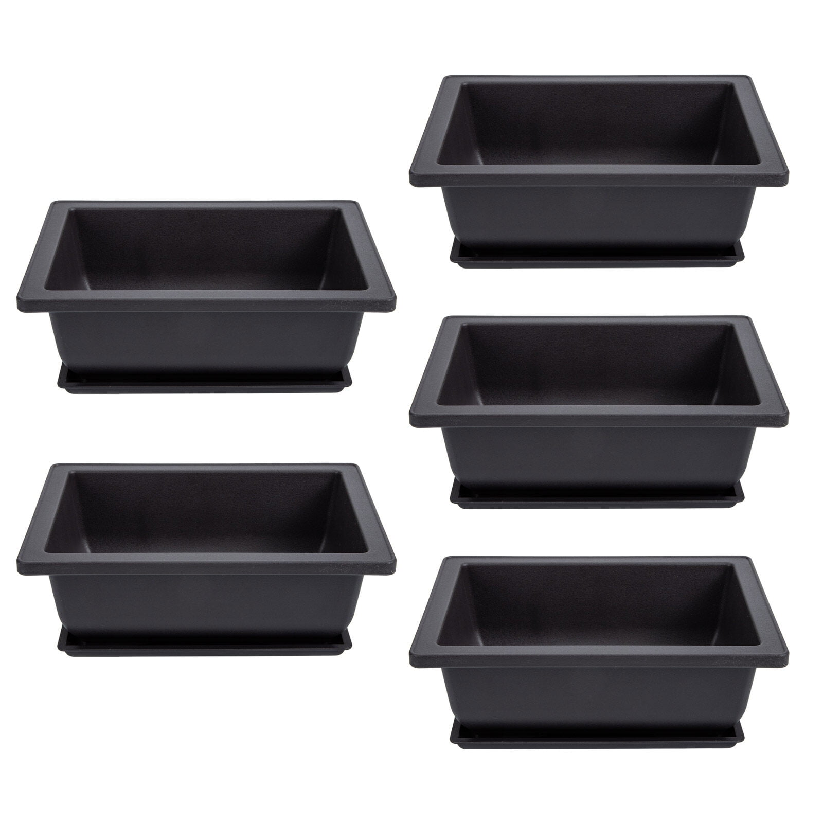 5 Sets Imitation Purple Sand Small Basin Square Plant Pot Saucers Pots ...