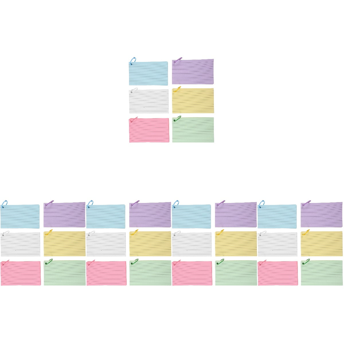 5 Sets Index Cards with Holes Punched Flash Cards with Rings Studying ...