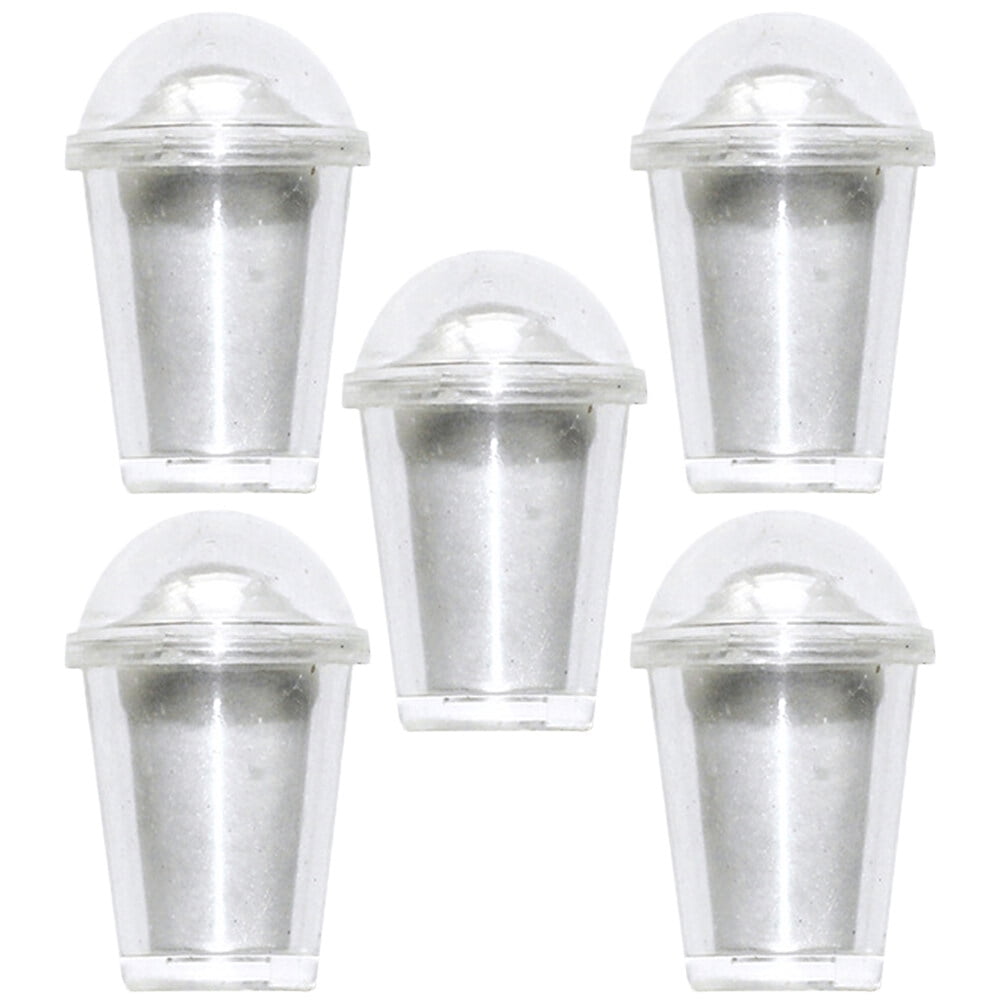 5 Sets Key Fob Mini Charms Empty Milk Tea Cup Coffee Cups Resin ...