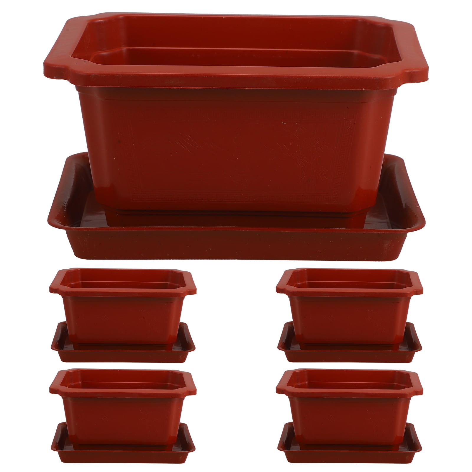 5 Sets Large Rectangular Pot Practical Bonsai Flowerpot Office ...