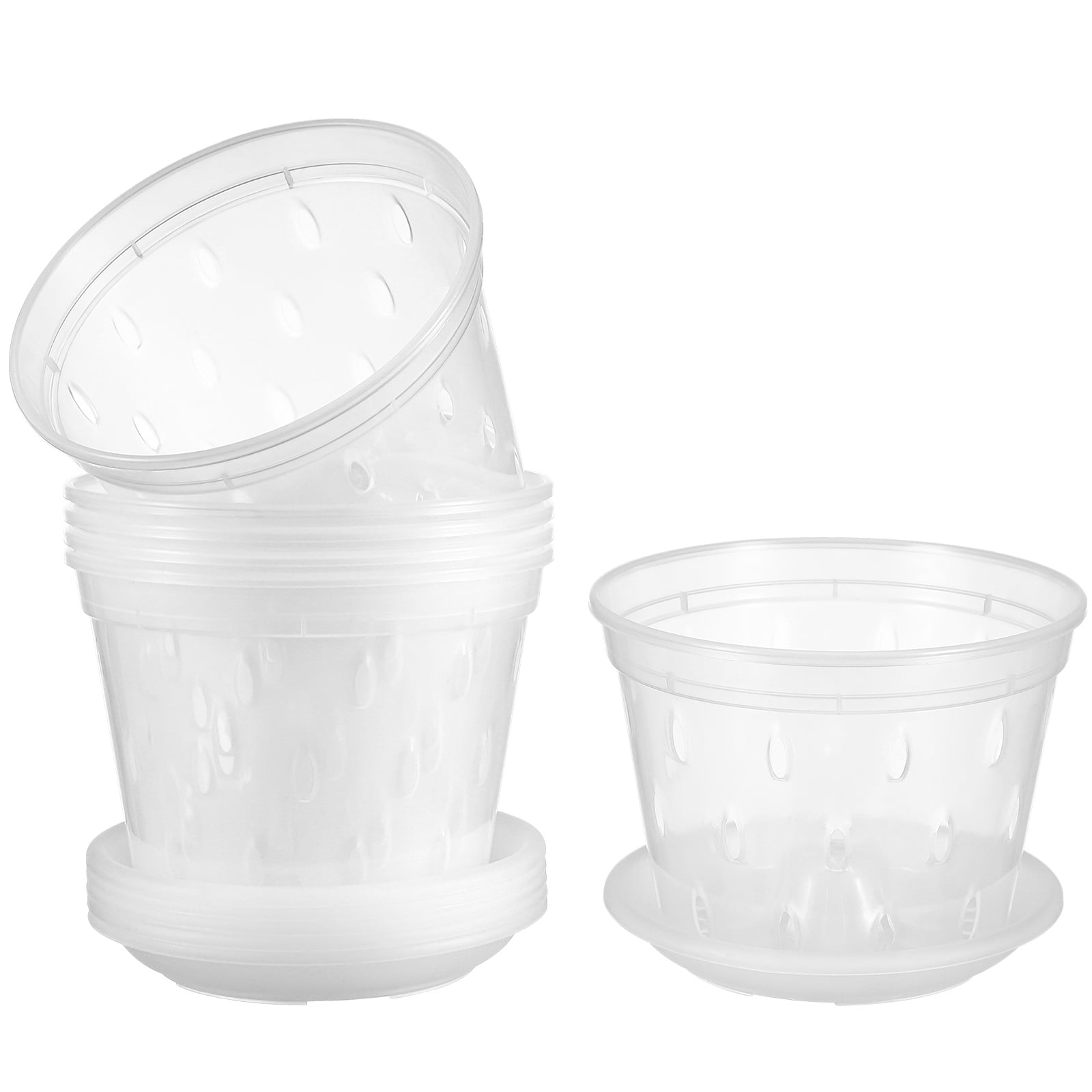 5 Sets Nursery Pots Clear Plants Pots Orchids Pots Garden Pots with ...