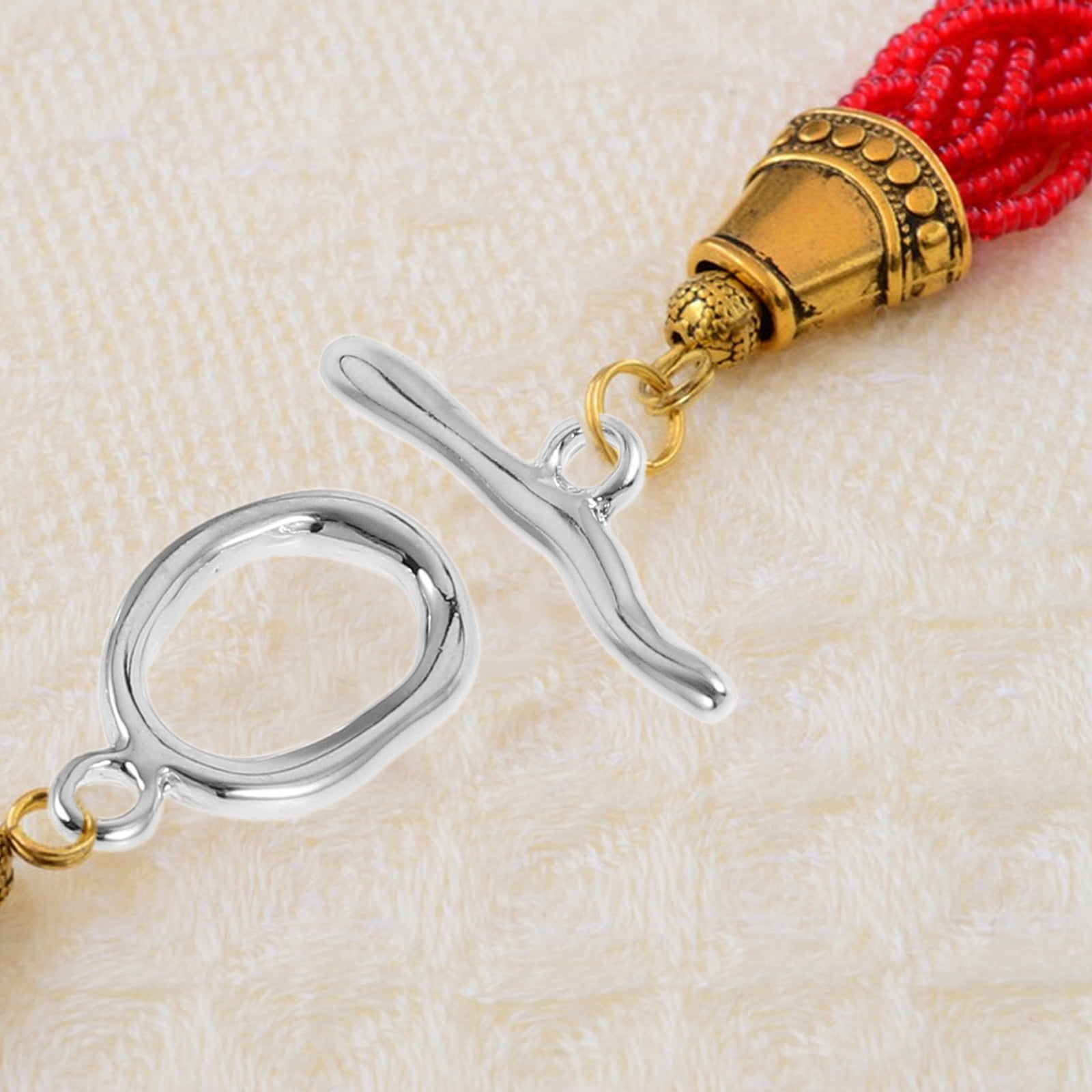 5 Sets OT Clasp Silver Toggle Clasps Wavy Ring Connector Clip Craft ...