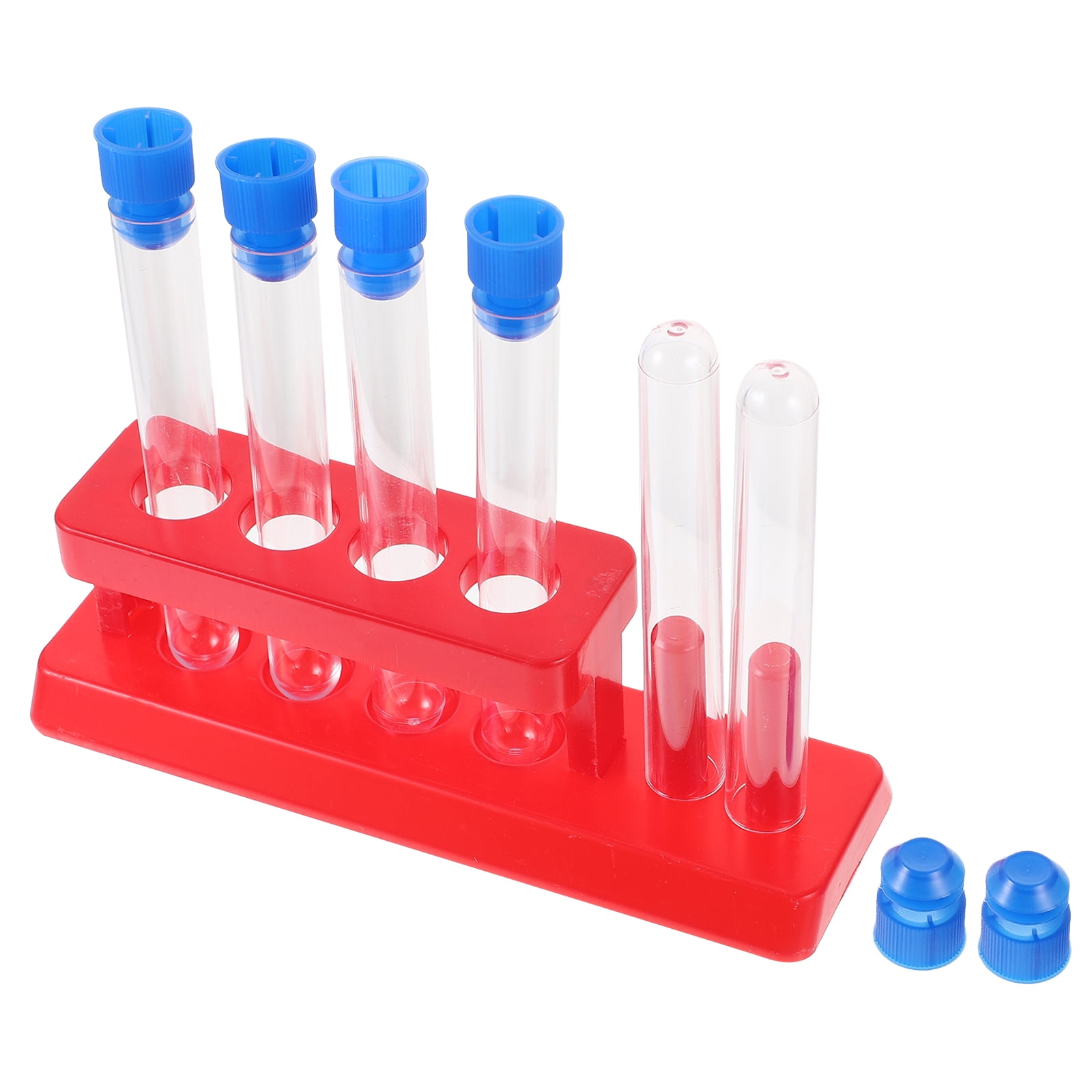 5 Sets Plastic Test Tubes Droppers with Caps Test Tube Rack Kit Kids ...