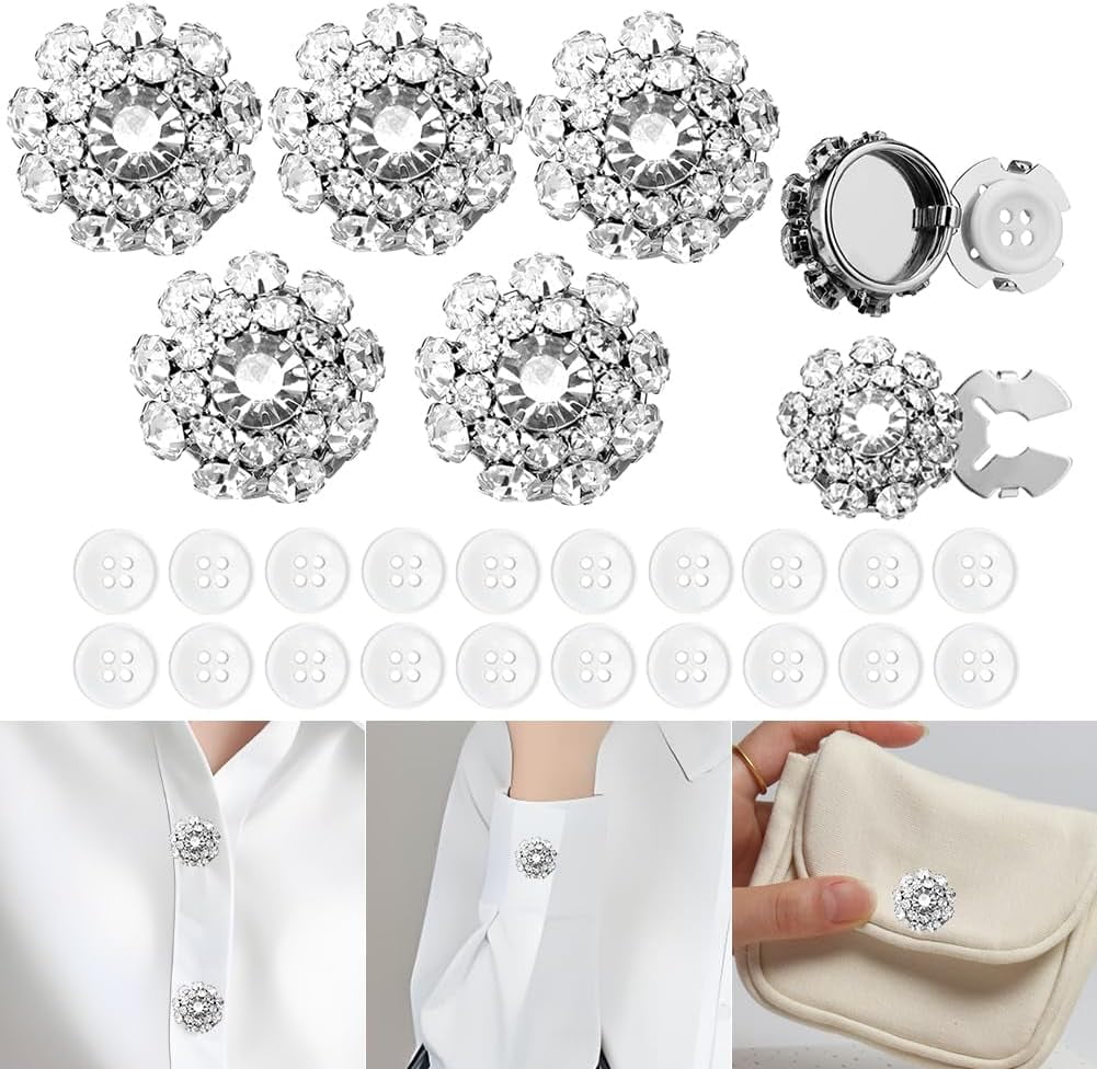5 Sets Rhinestone Buttons Covers for Mothers Day Gifts with 20Pcs ...