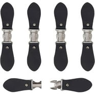 4 Sets Leather Sew-On Toggles Closures Black & Brown PU Leather Snap ...