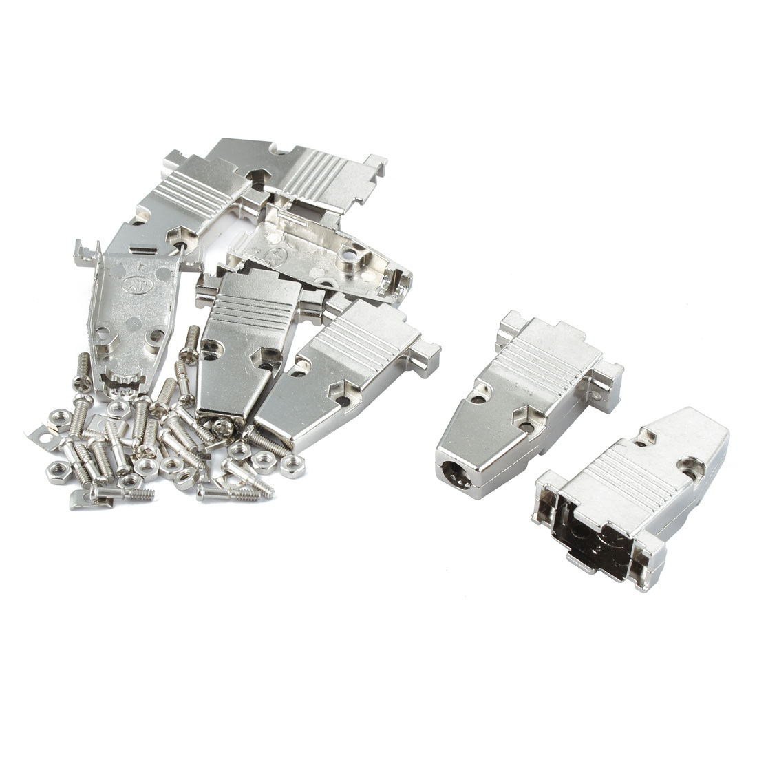 5 Sets Silver Tone DB9 Connector Covers Metal Shell Case Housing ...