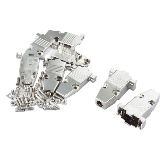 5 Sets Silver Tone DB9 Connector Covers Metal Shell Case Housing ...
