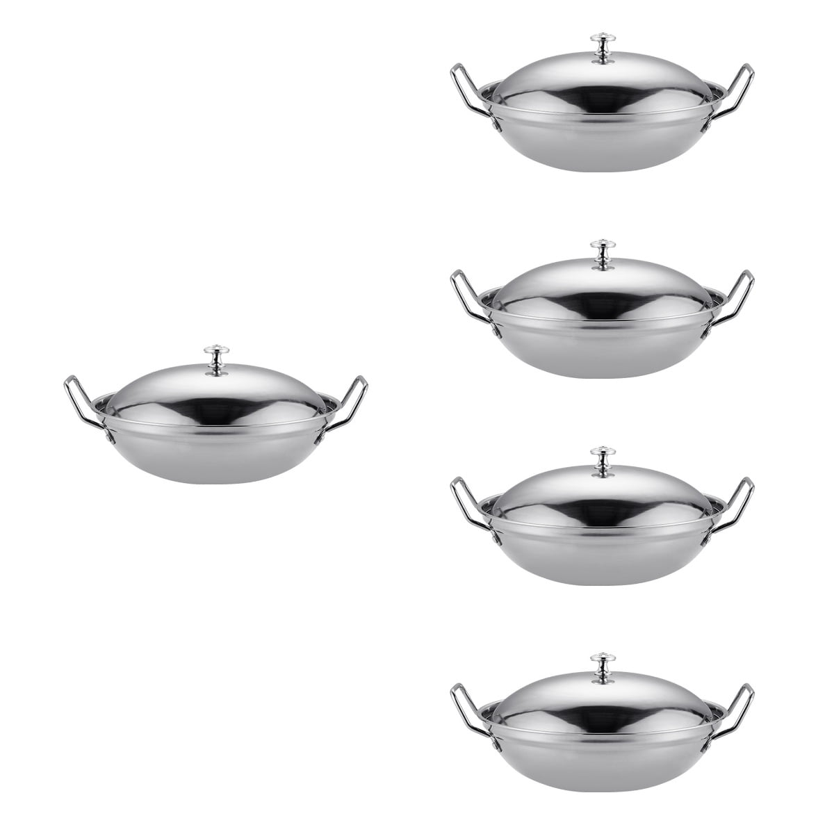 5 Sets Stainless Steel Pot Stove Dry Korean Noodle Alcohol Pan Food ...