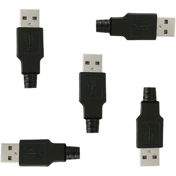 5 Sets USB Type A 4 Pin Male Jack Connectors Adapter Plug Socket ...