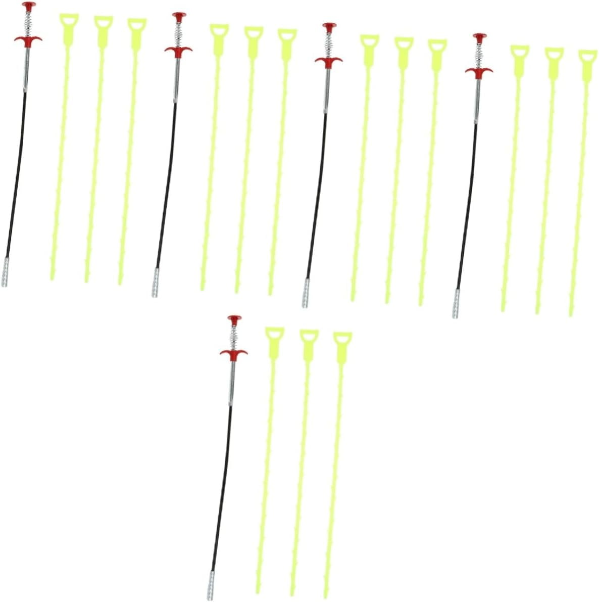 5 Sets Unclog Pipe Cleaners Pipe Unclogger Spring Tool Drain Cleaner ...