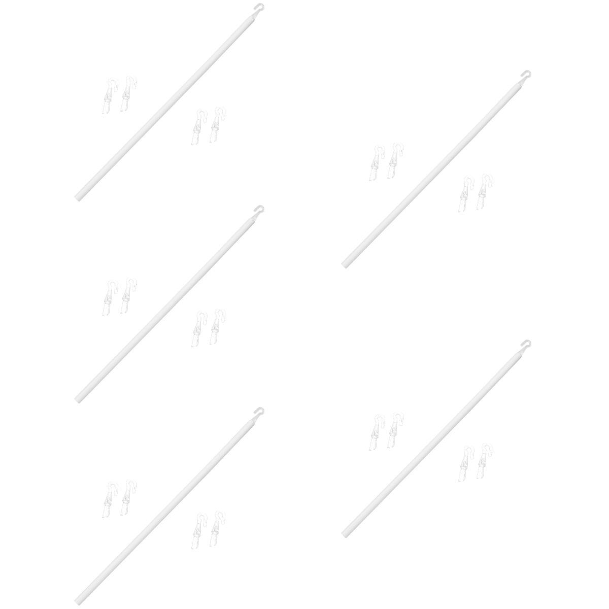5 Sets Venetian Blind Rod Tension Curtain Hooks Stick with Opener ...
