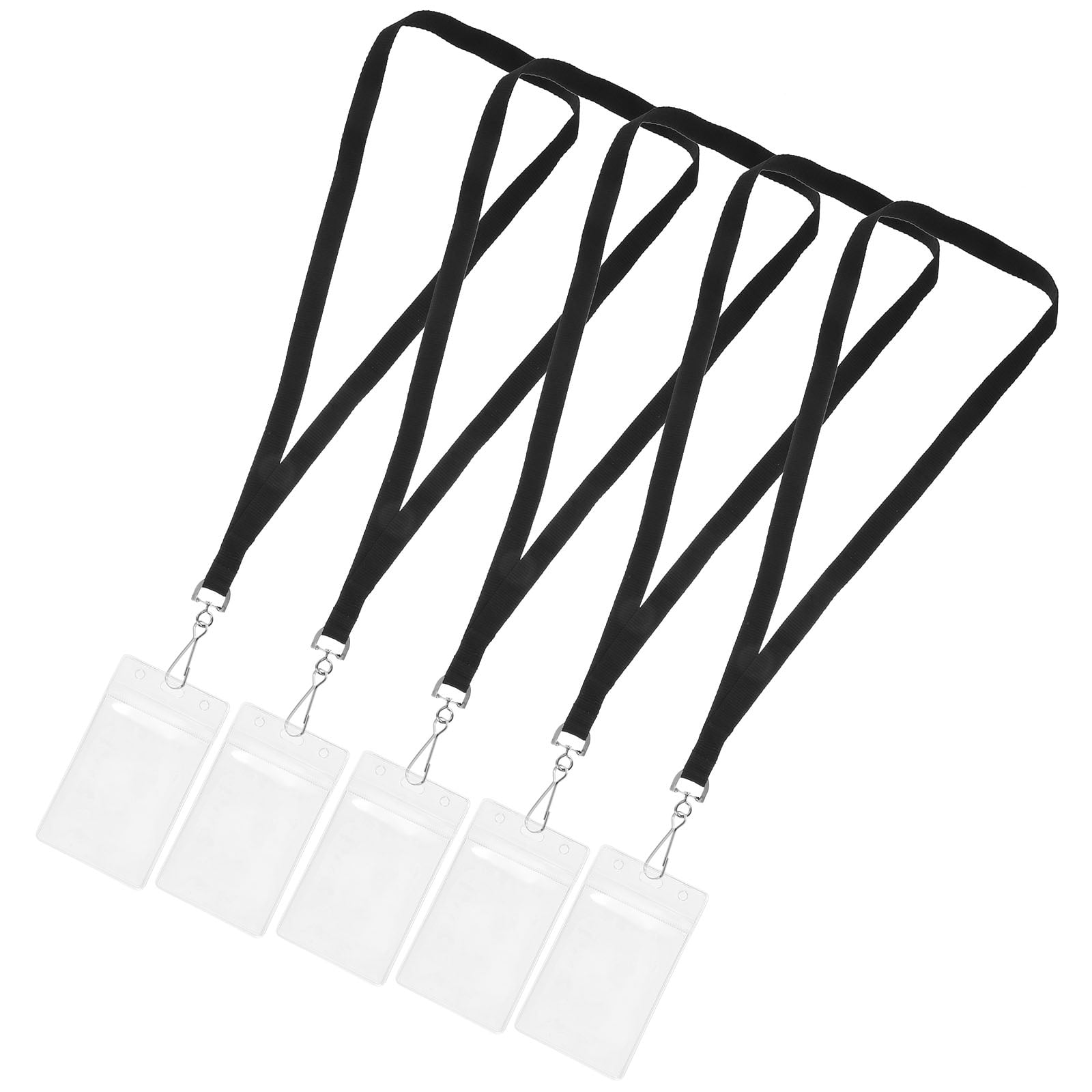 5 Sets Vertical Card Holder and Lanyard ID Cards Sleeve Working Cards ...