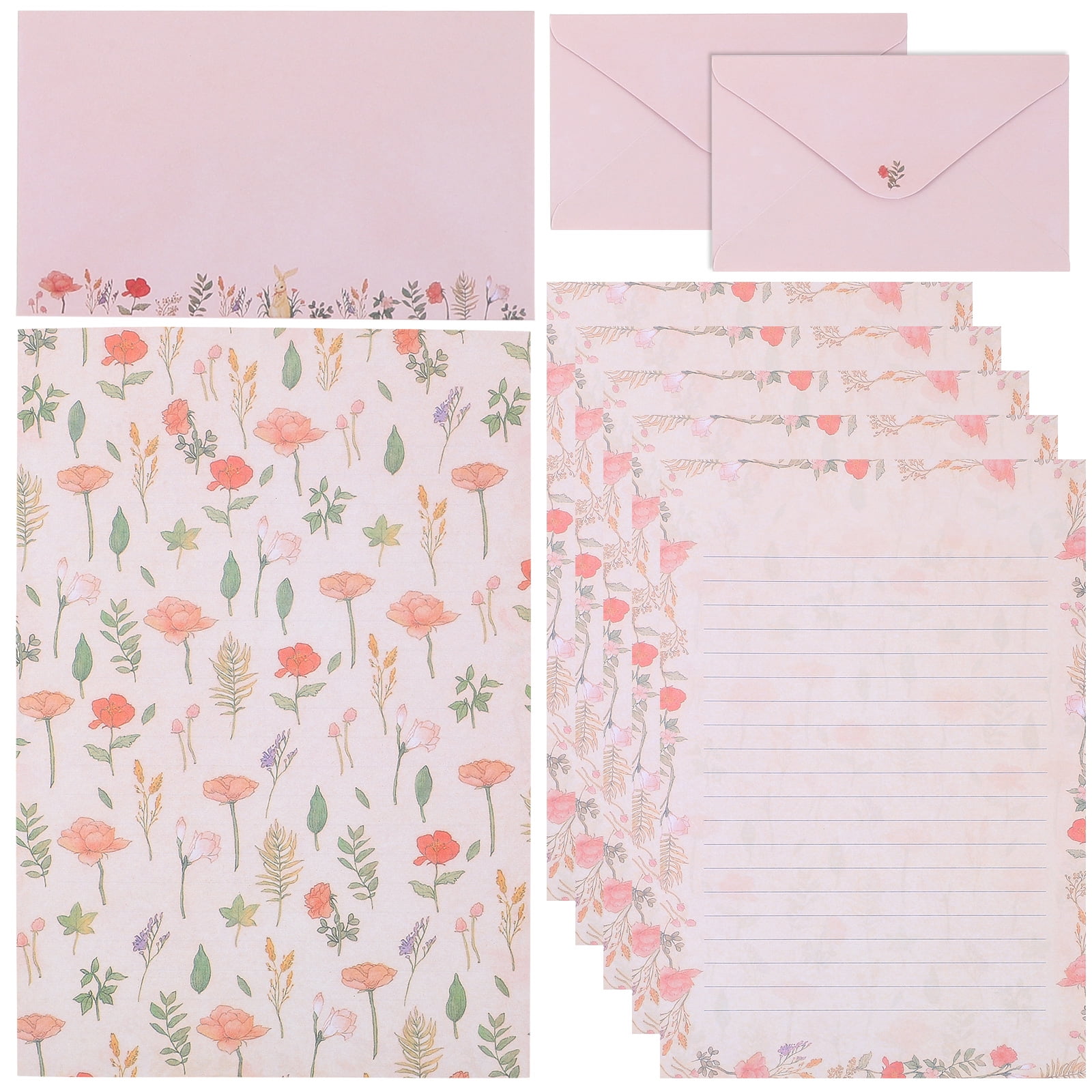 5 Sets of Blank Letter Paper Set Decorative Writing Paper Envelope Set ...