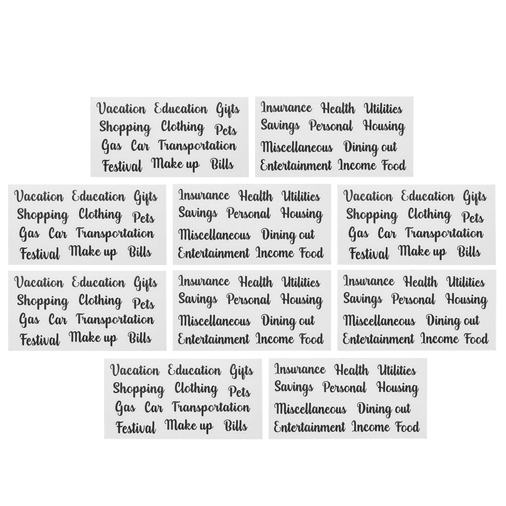 OHOIOLLA 5Sets Black Rectangular PVC Adhesive Stickers for Cash ...