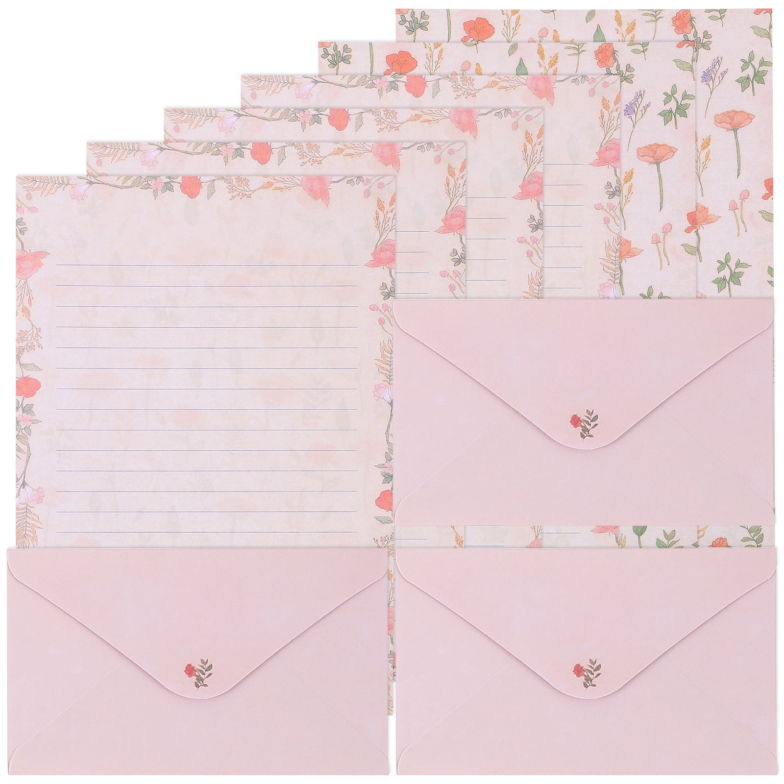 5 Sets Decorative Letter Paper Envelope Greeting Kit A5 Writing Paper ...