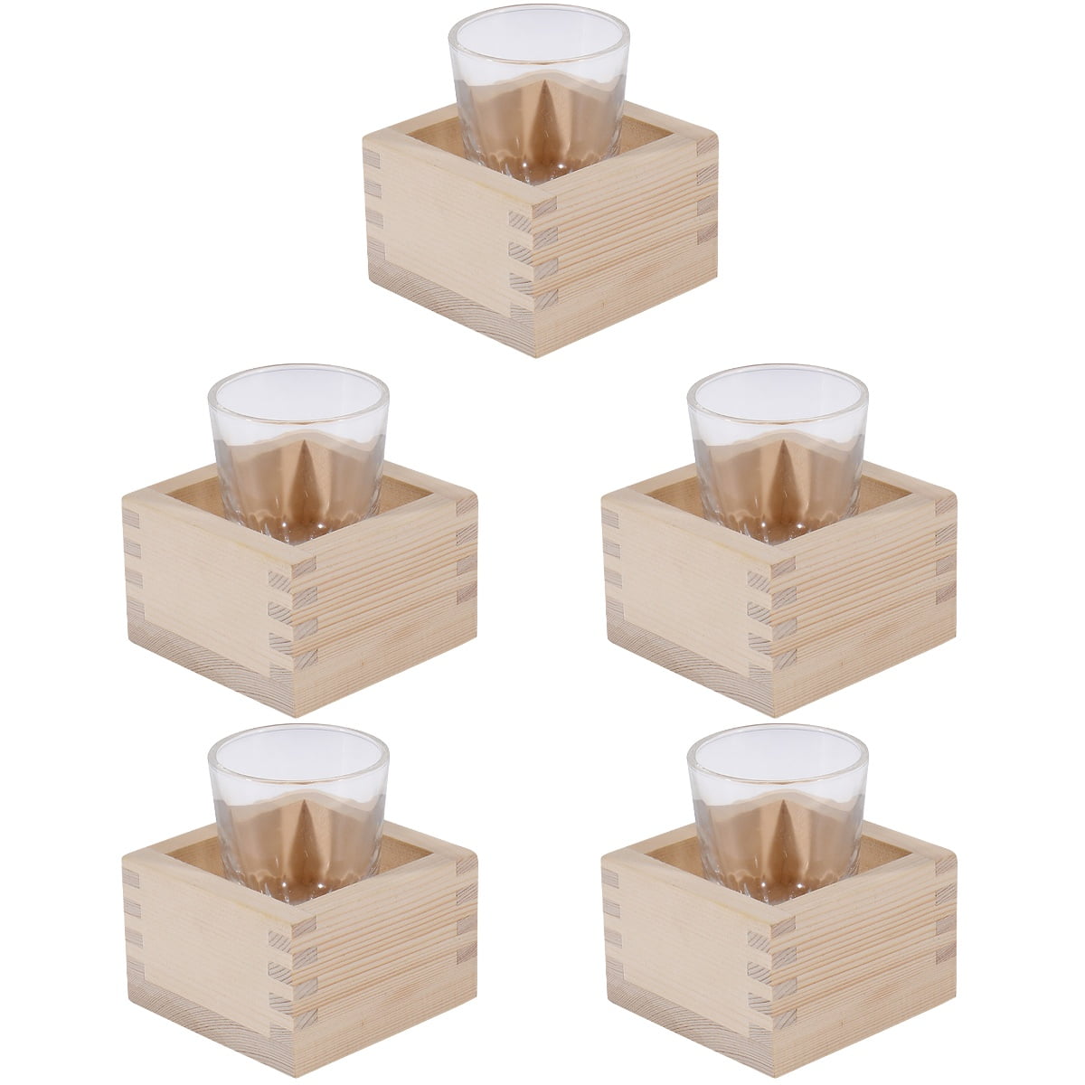 5 Sets of Japanese Sake Set Glass Saki Cups Crafts Wine Glass with ...