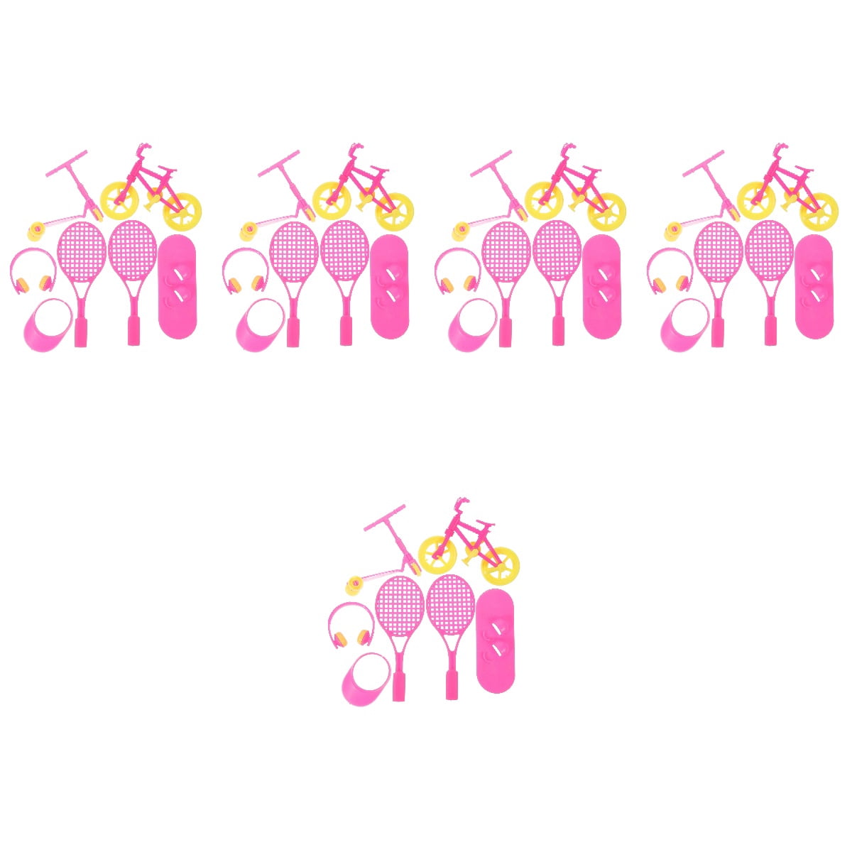 5 Sets of Mini Doll Suitcase Play Set Doll Sports Play Set Doll ...
