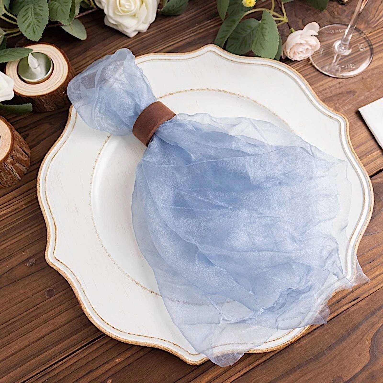 5 Sheer Crinkled Organza Dinner Table Napkins Party Events Decorations ...