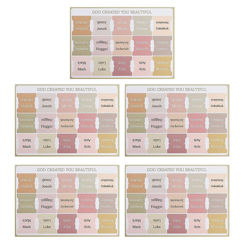 5 Sheet Bible Index Label Sticker Self-Adhesive Paper Tabs Study Tool ...