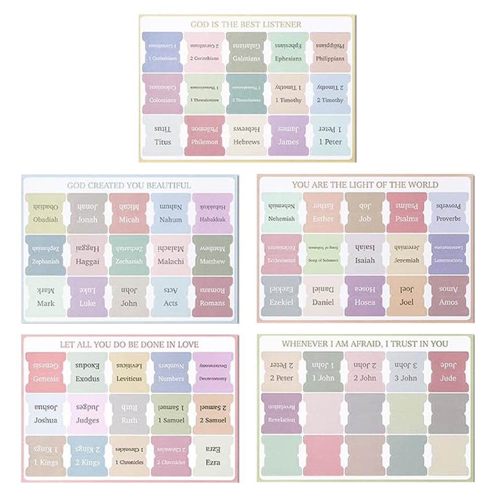 5 Sheet Bible Index Label Sticker Self-Adhesive Paper Tabs Study Tool ...