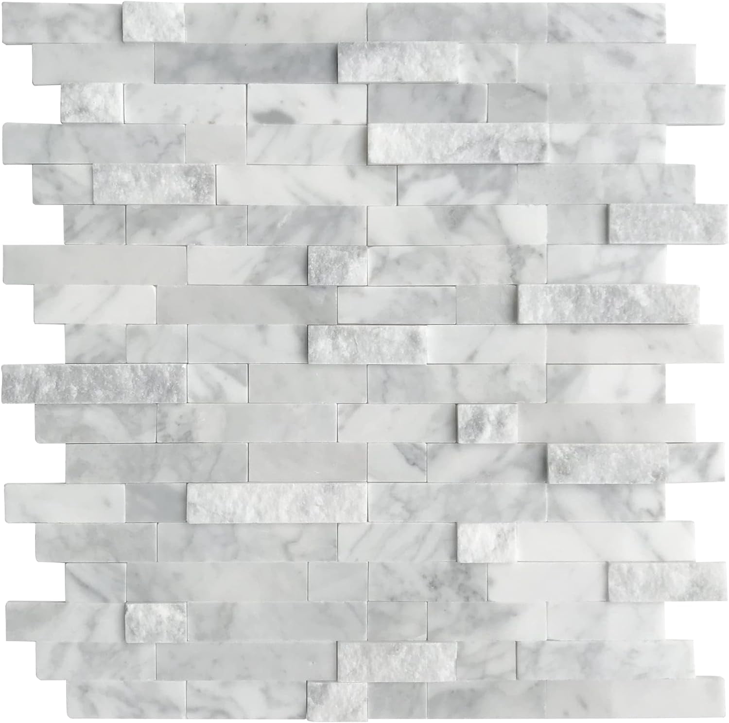 5-Sheet Peel and Stick Mosaic Natural 3D Stone Self Adhesive Marble ...