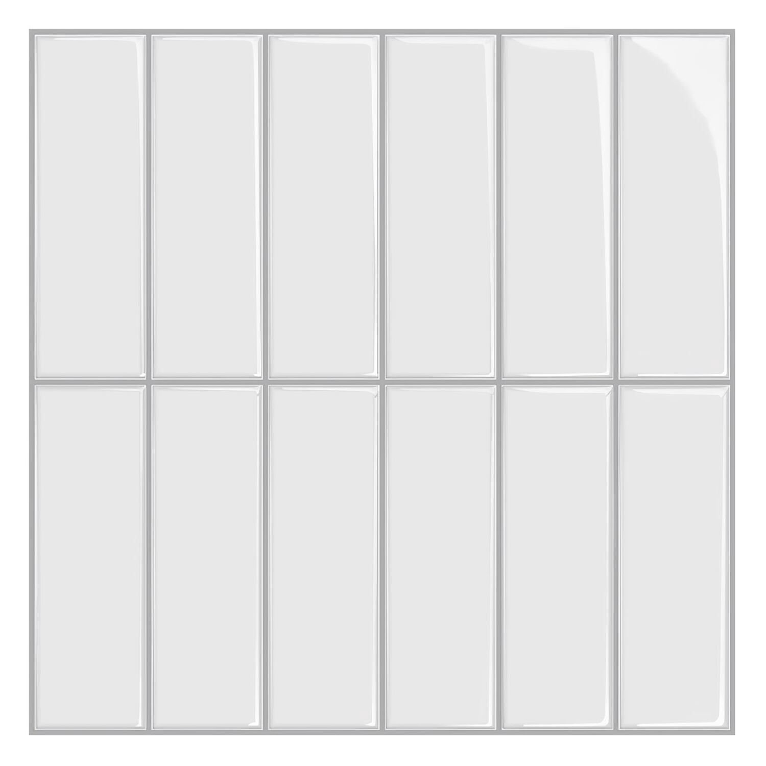 5 Sheets 10”x10” Pure White 3D Peel and Stick Backsplash Tiles Glossy ...