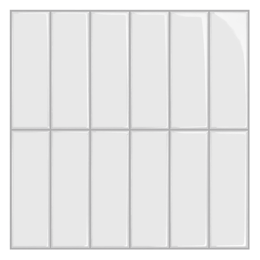 5 Sheets 10”x10” Pure White 3D Peel and Stick Backsplash Tiles Glossy ...