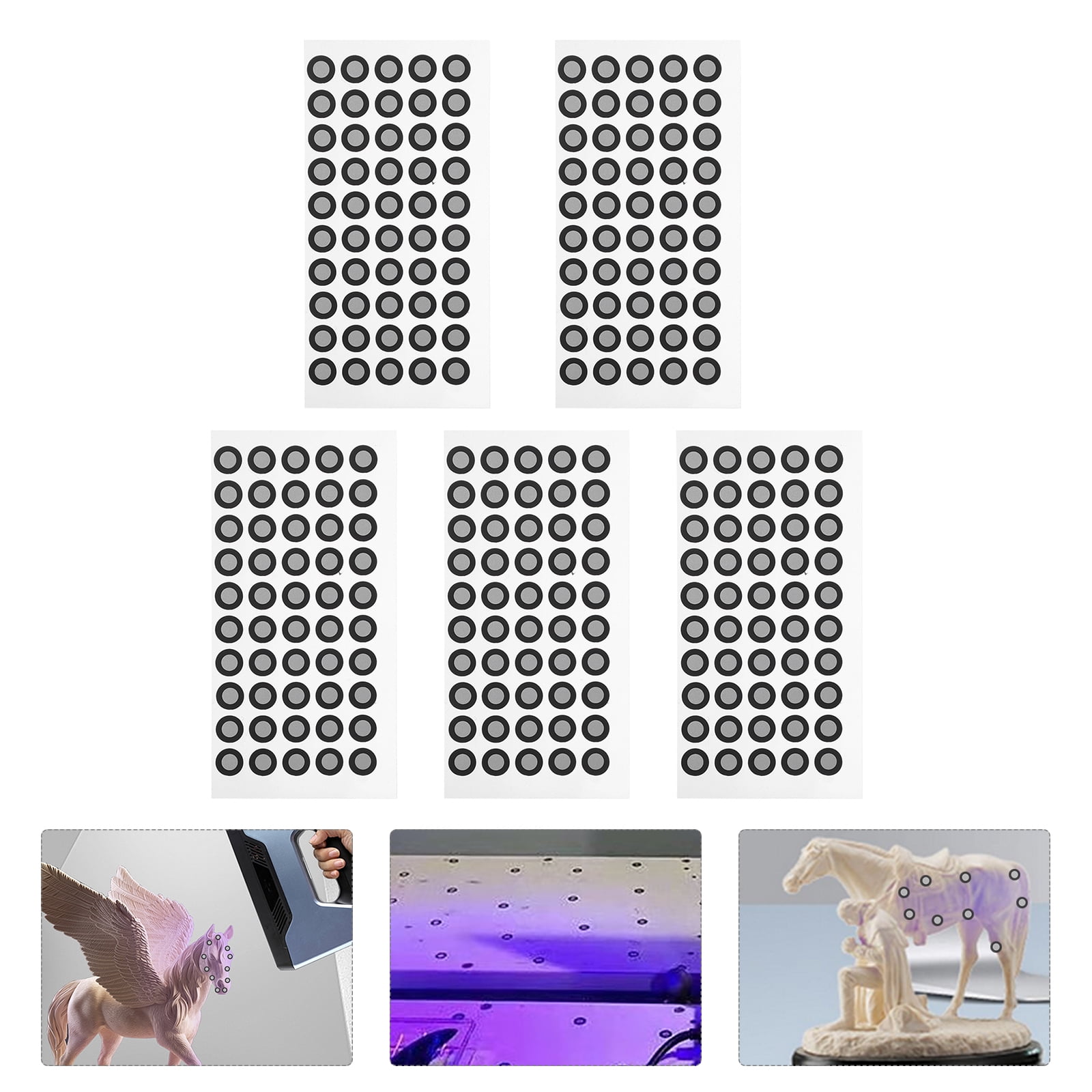 5 Sheets 3D Scanning Dots Wear-resistant Reference Point 3D Scanning ...