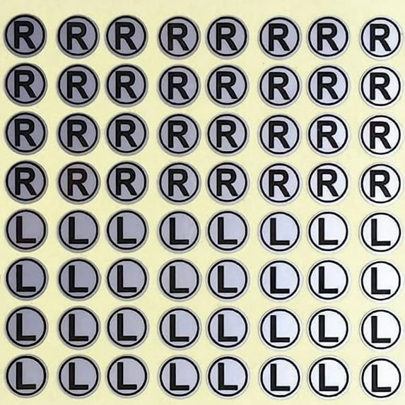 5 Sheets 8mm L & R Waterproof L R Labels, Round Stickers for Earphone ...